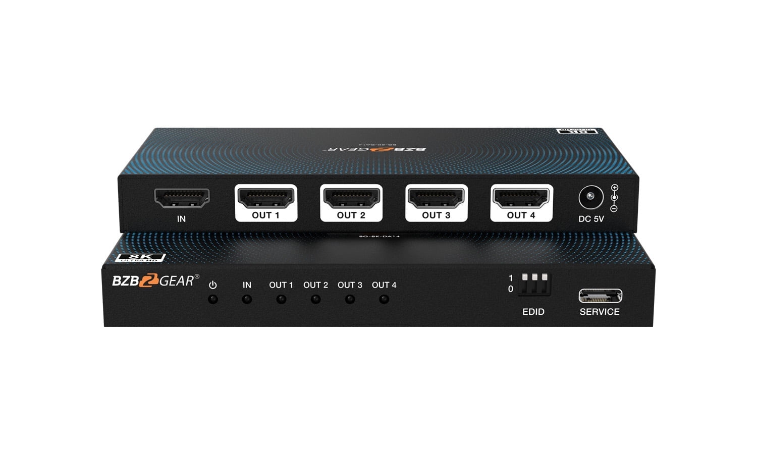 BZBGEAR 1x4 8K UHD HDMI 2.1 Splitter with Auto Downscaling (8K60/4K120 ...