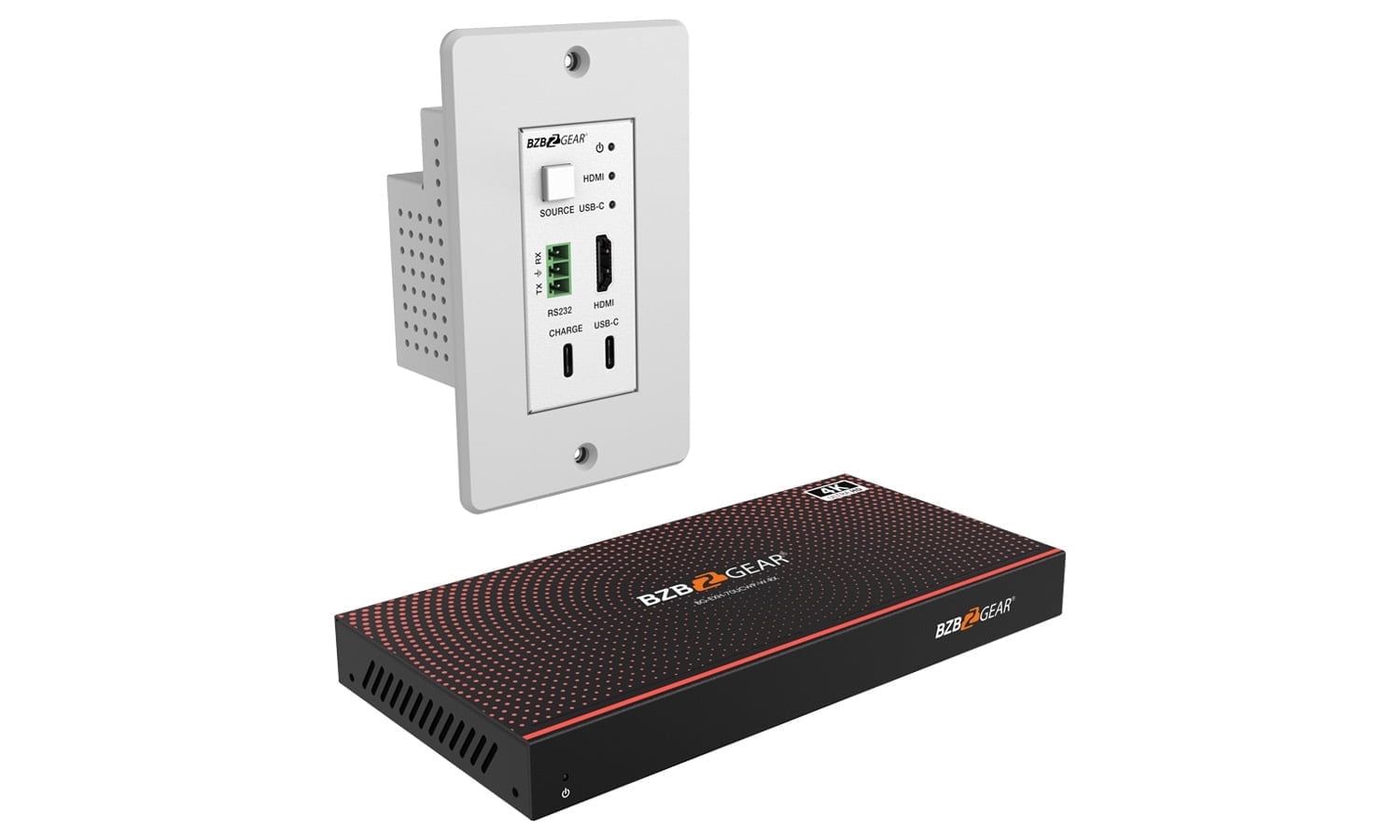 BZBGEAR 3x1 HDMI/USB-C Wall Plate Switcher & HDBaseT Extender Kit, 4K ...