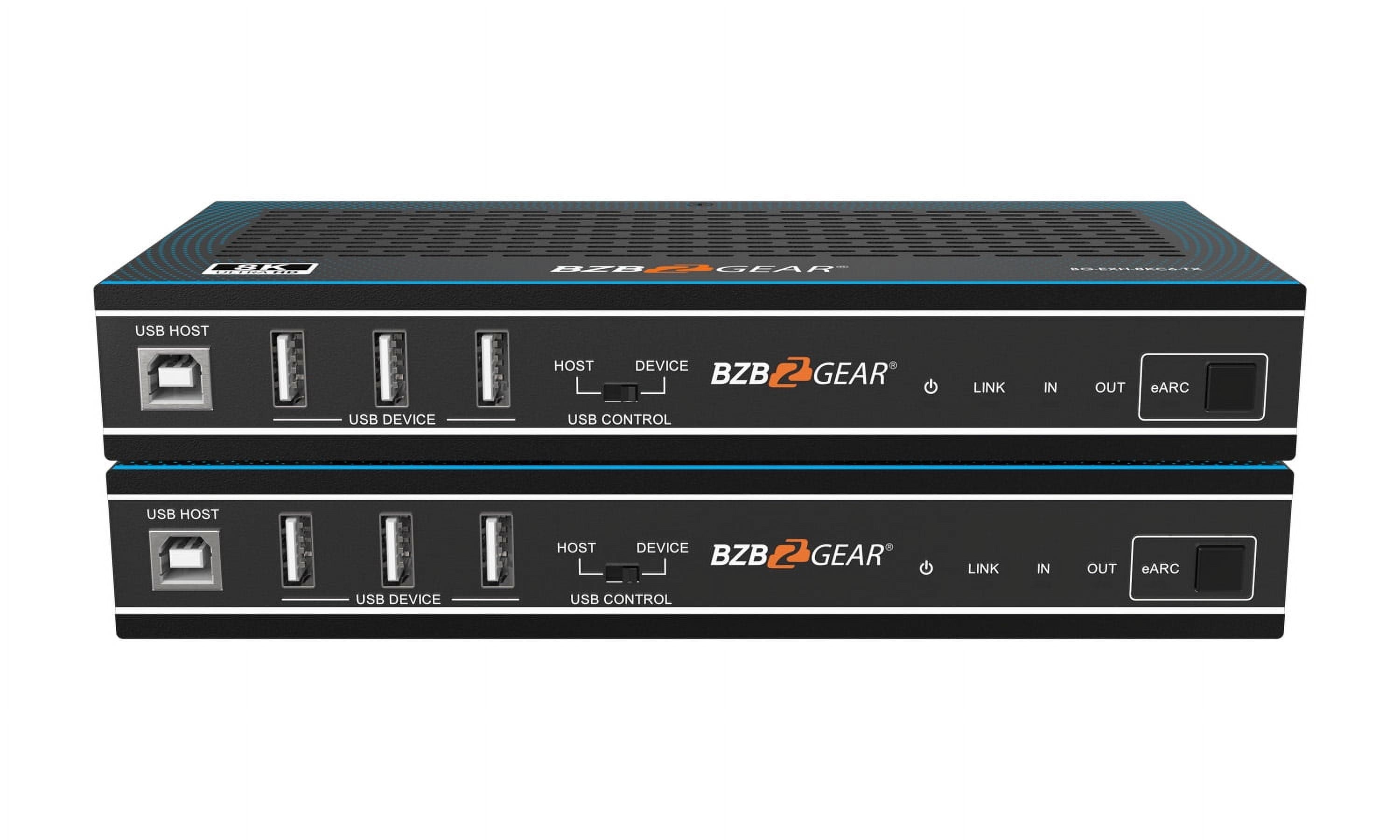 BZBGEAR 8K UHD HDMI 2.1 Extender - 8K30/4K120Hz with IR/eARC/ARC/PoC/RS-232/Ethernet/USB 2.0 and ...