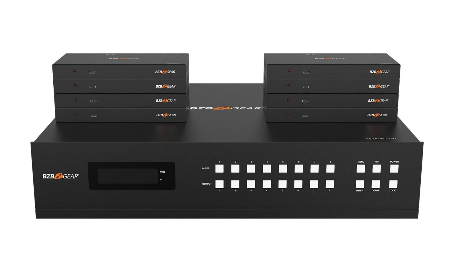 BZBGEAR 8x8 4K UHD HDMI/Audio Matrix Switcher Over HDBaseT with 2-Way ...
