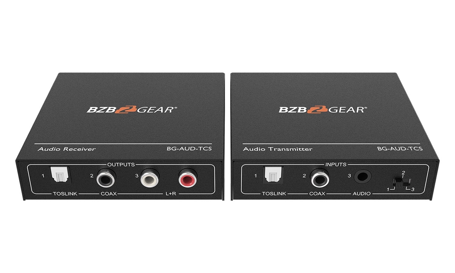 BZBGEAR Stereo/Toslink/Coax Audio Extender (Transmitter/Receiver Kit ...