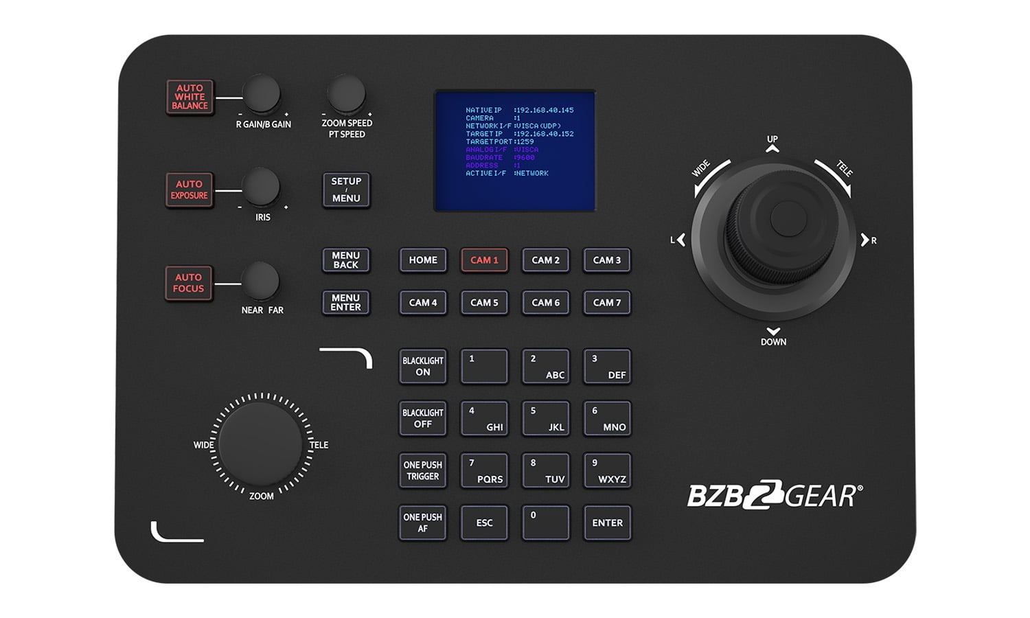 BZBGEAR Universal Advanced Serial and IP PTZ Joystick Controller with ...