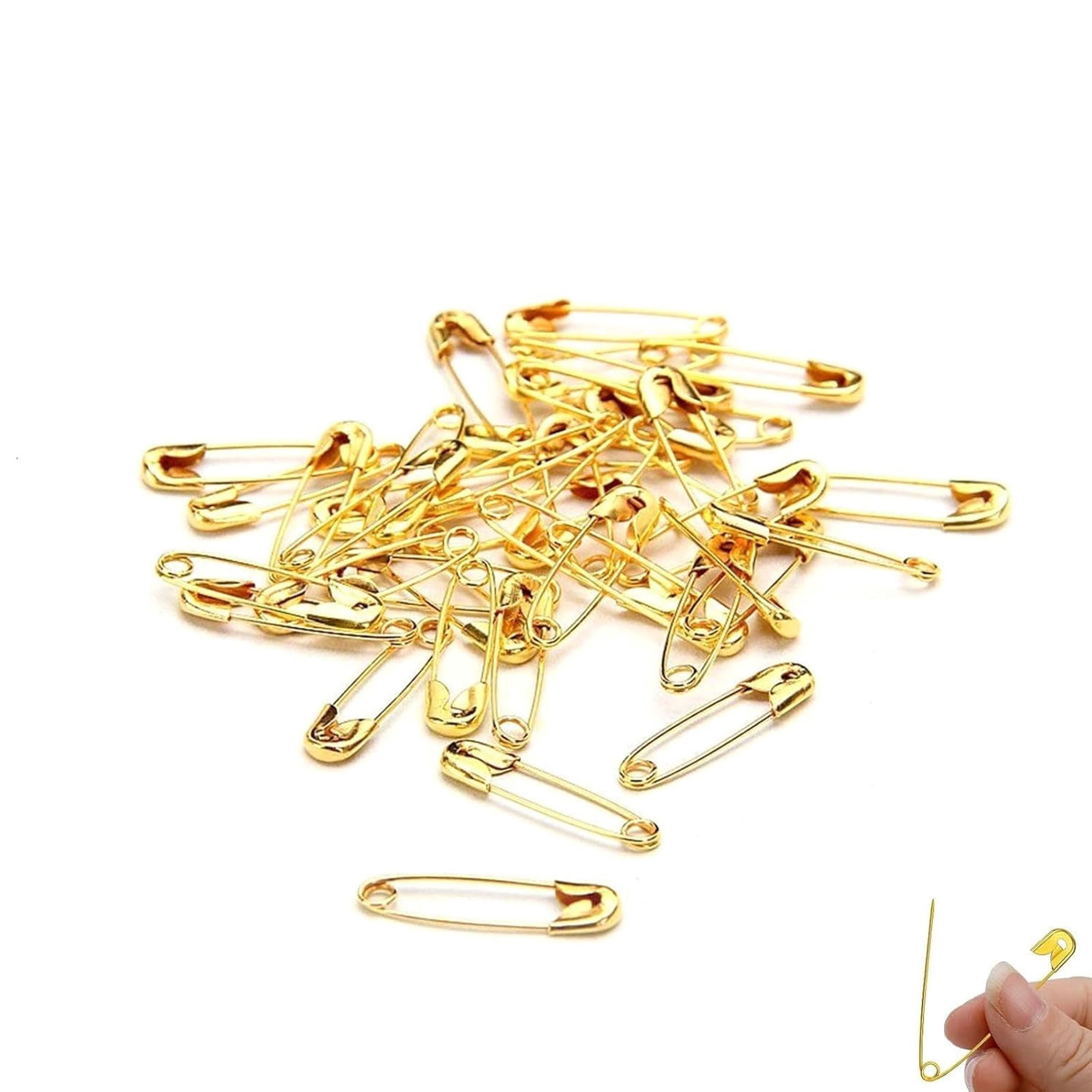 BZCOE 100 Pcs Large Safety Pins,1.5'' Gold Safety Pins for Clothes ...