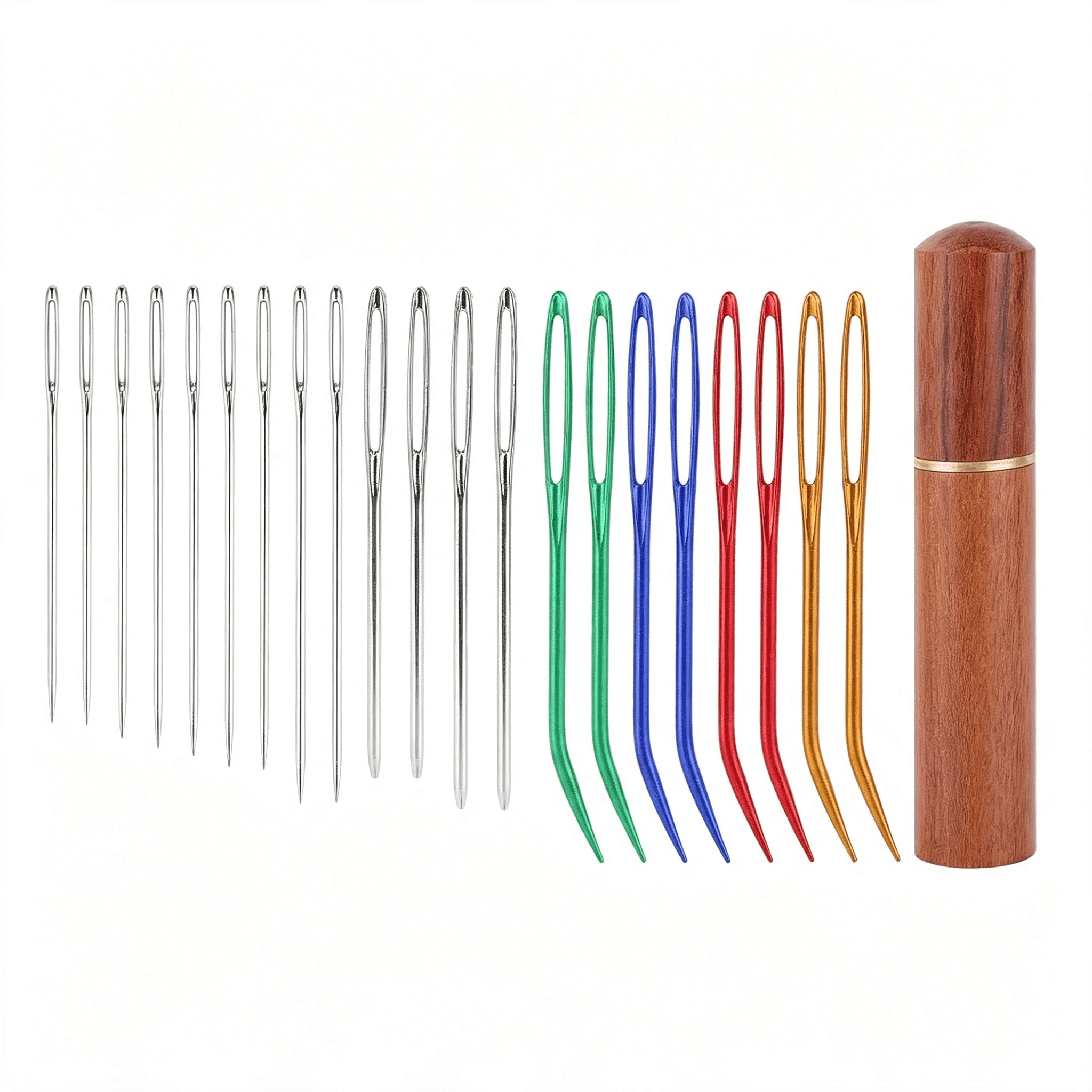 BZCOE 24Pcs Large Eye Sewing Needles Kit,Stainless Steel Blunt Darning ...