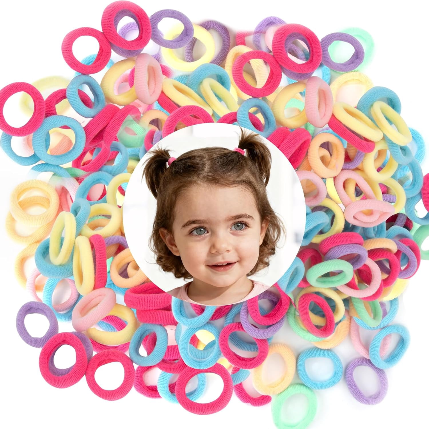 BZCOE 400Pcs Baby Hair Ties-Mini Seamless Toddler Hair Ties No Damage ...