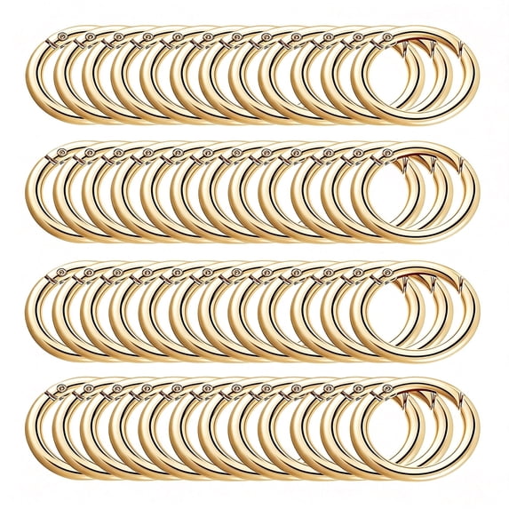 BZCOE 50Pcs 23Mm Metal Spring O Rings,Round Carabiners Clips Snap Hooks ...
