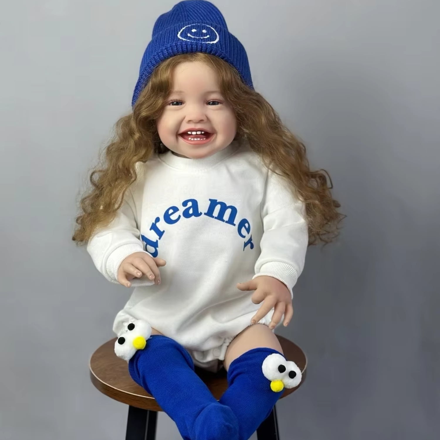 BZDOLL 60 CM 24 INCH Reborn Baby Soft Silicone Cloth Body Smiling Girl ...