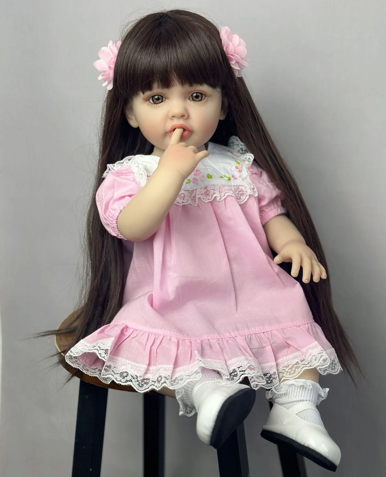 BZDOLL Lifelike 55 CM Full Soft Vinyl Body Baby Reborn Doll 22 Inch ...