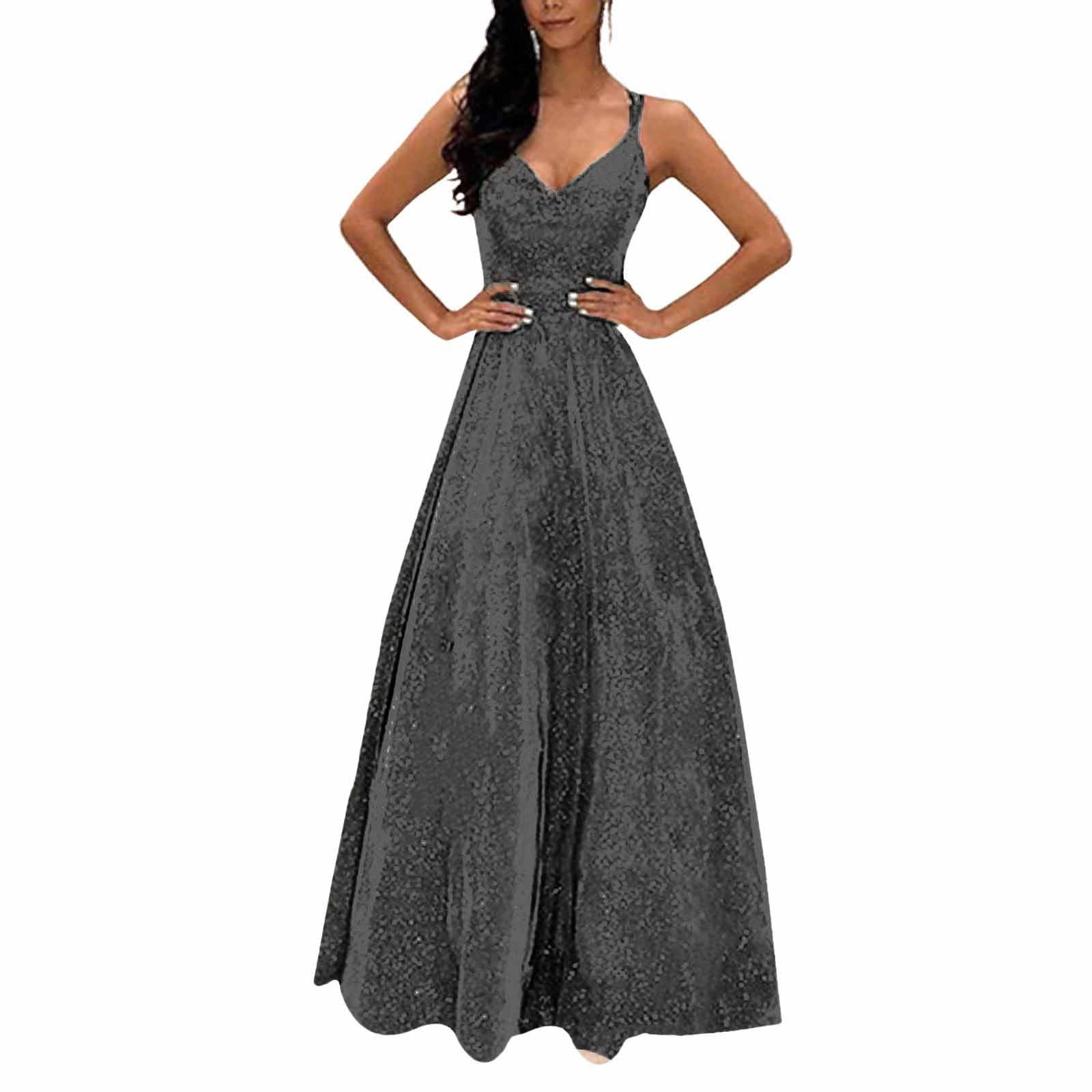 BZGTZT Glitter Long Prom Dresses 2025 Sparkly Evening Gown with Slit ...