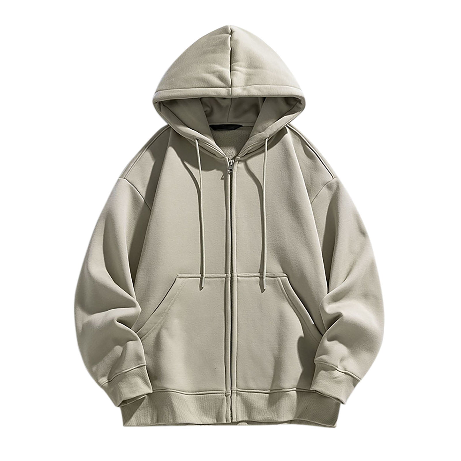 BZGTZT Men's Full Zip Front Drawstring Hoodie Outerwear Lightweight ...