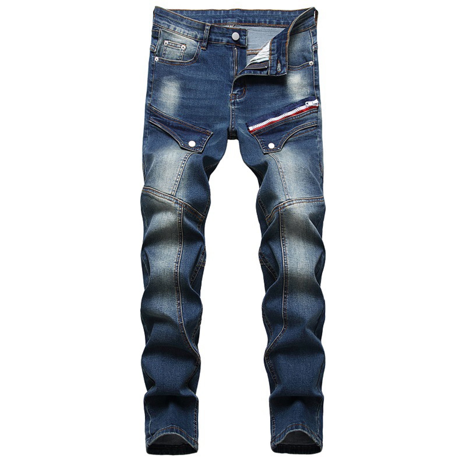 BZGTZT Men's Skinny Ripped Distressed Stretch Jeans Pants Ripped Jeans ...