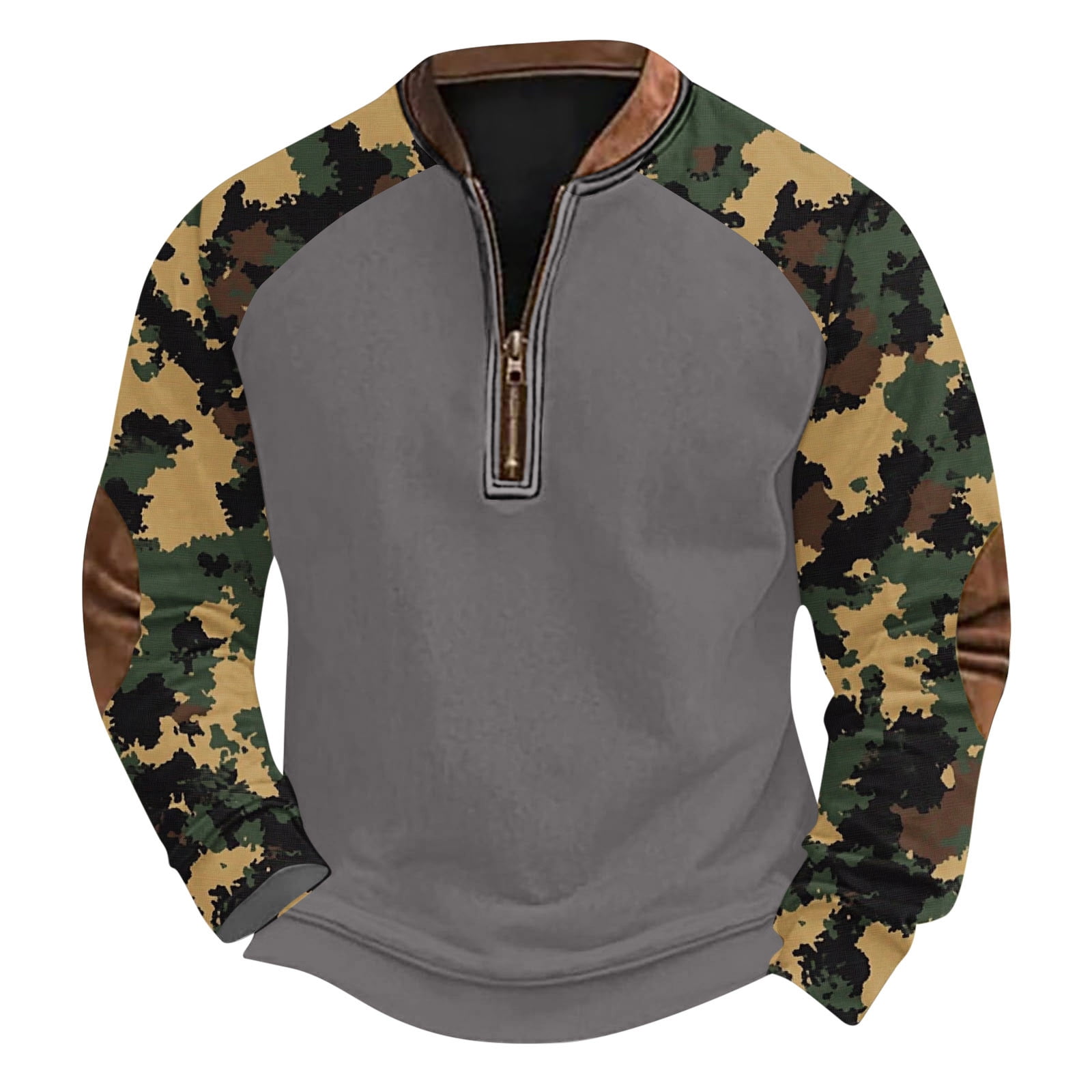 BZGTZT Mens Fall Vintage Quarter Zip V-Neck Pullover Sweatshirts Casual ...