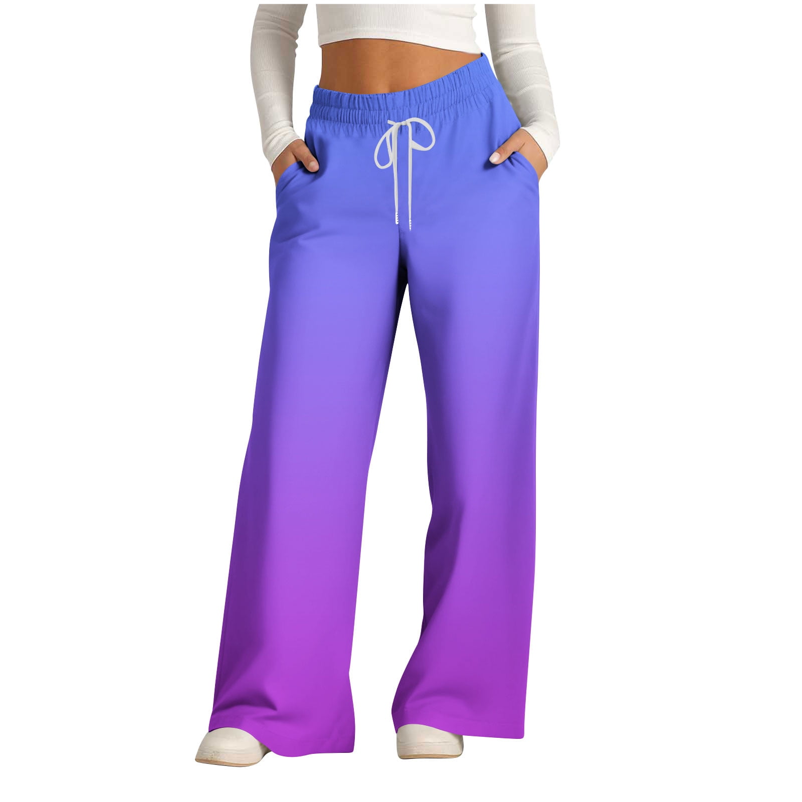 BZGTZT Women's Gradient Sweatpants Baggy High Waisted Joggers Pants ...