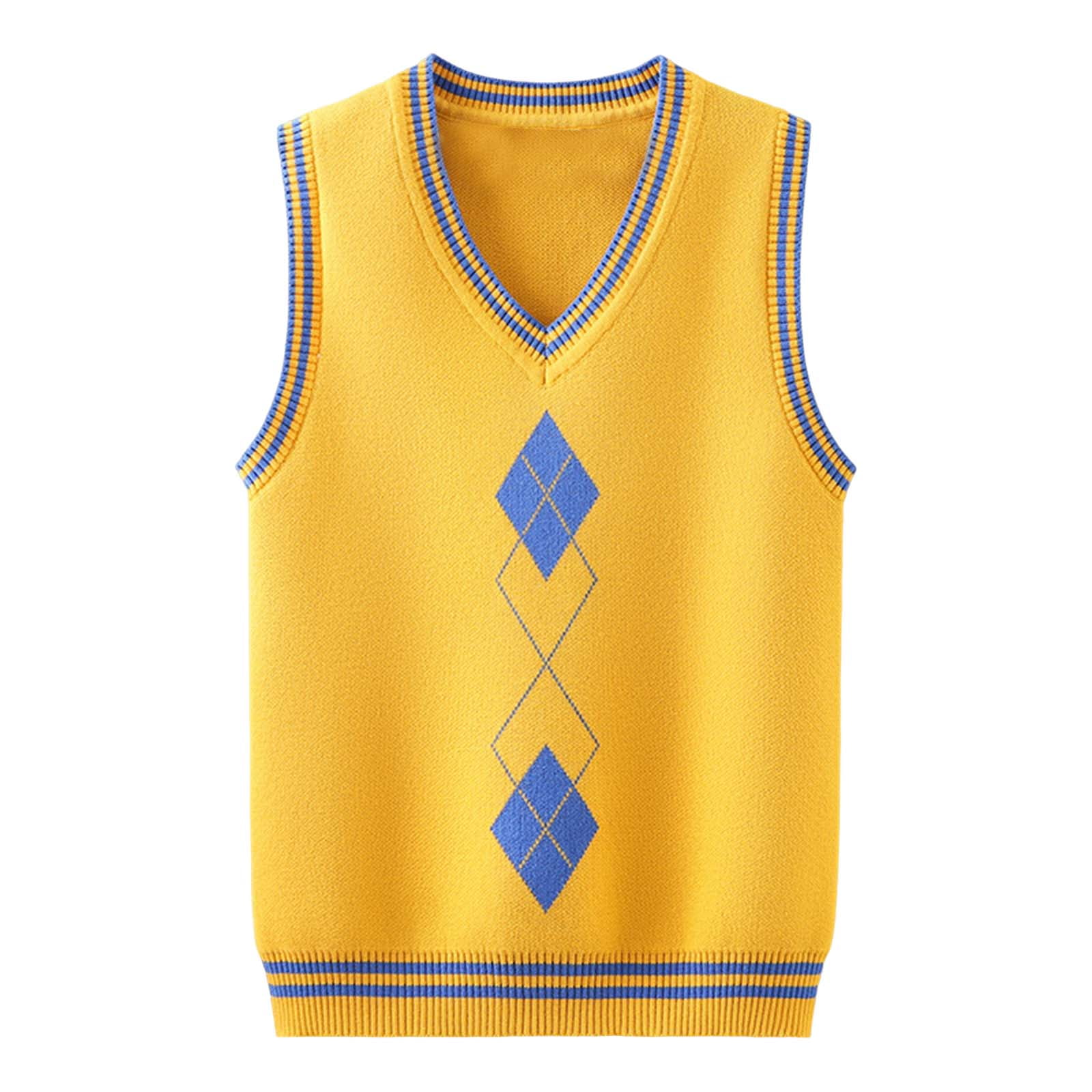 BZOTY Preppy Sweater Vest Girls Boys Sweater Vest School Uniform Vests ...
