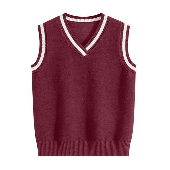 BZOTY Sweater Vest Kids Girls Boys Sweater Vest School Uniform Vests ...