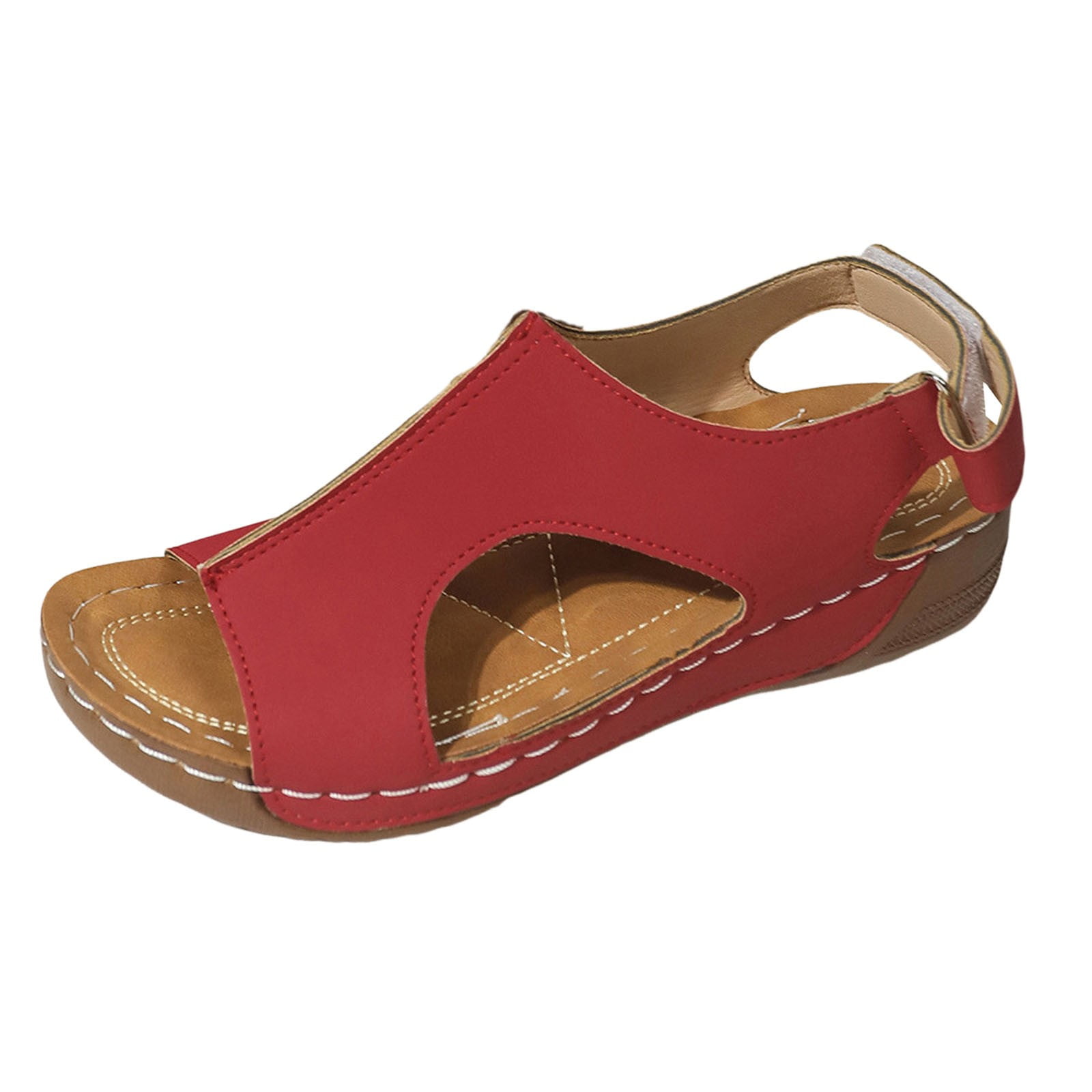 BZOTY Women's Open Toe Buckle Ankle Strap Summer Platform Wedge Sandals ...
