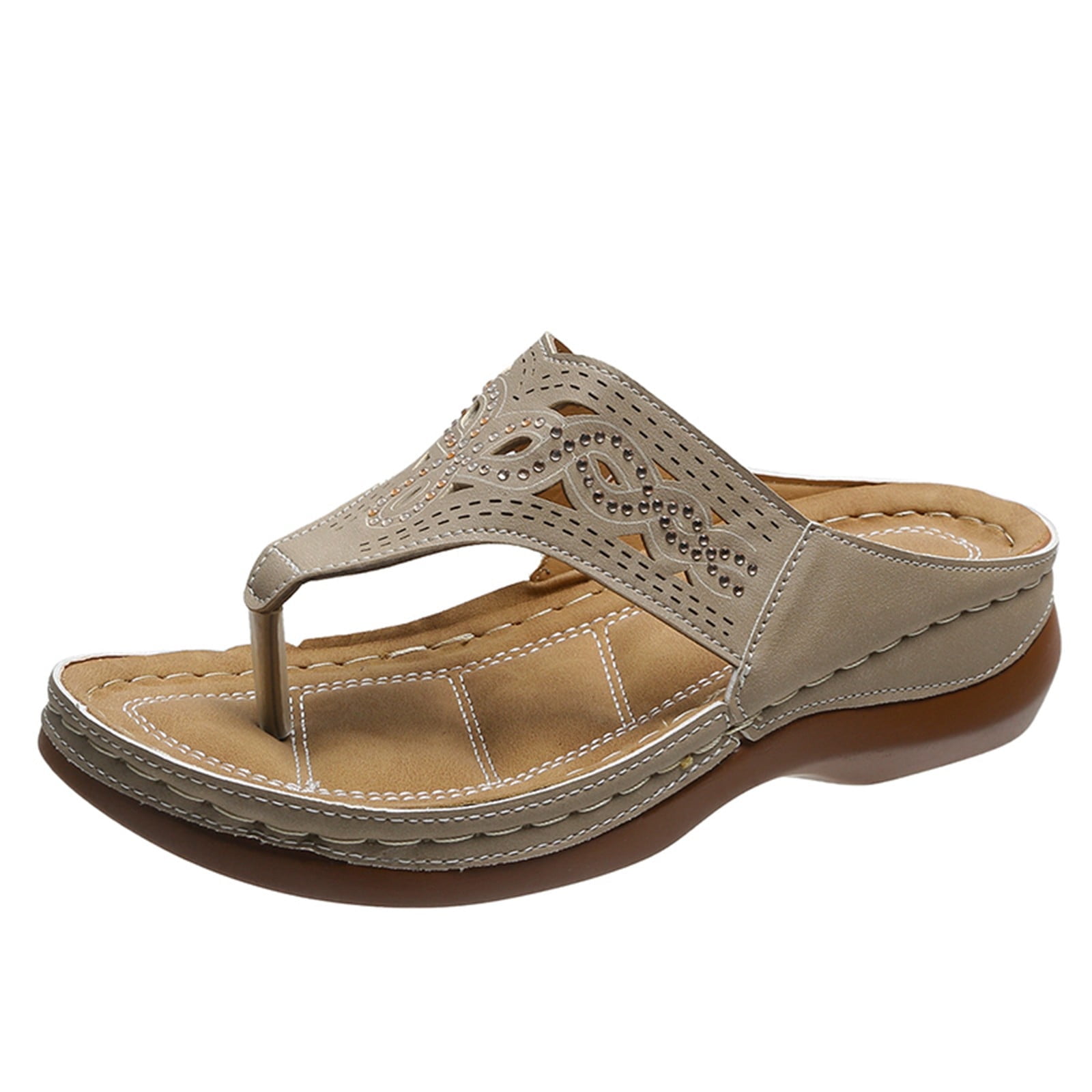 BZOTY Women's Platform Sandals Slip On Comfortable Open Toe Flatform ...