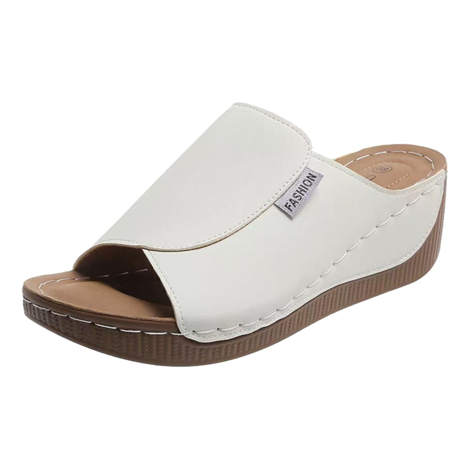 BZOTY Women's Platform Sandals Slip On Comfortable Open Toe Flatform ...