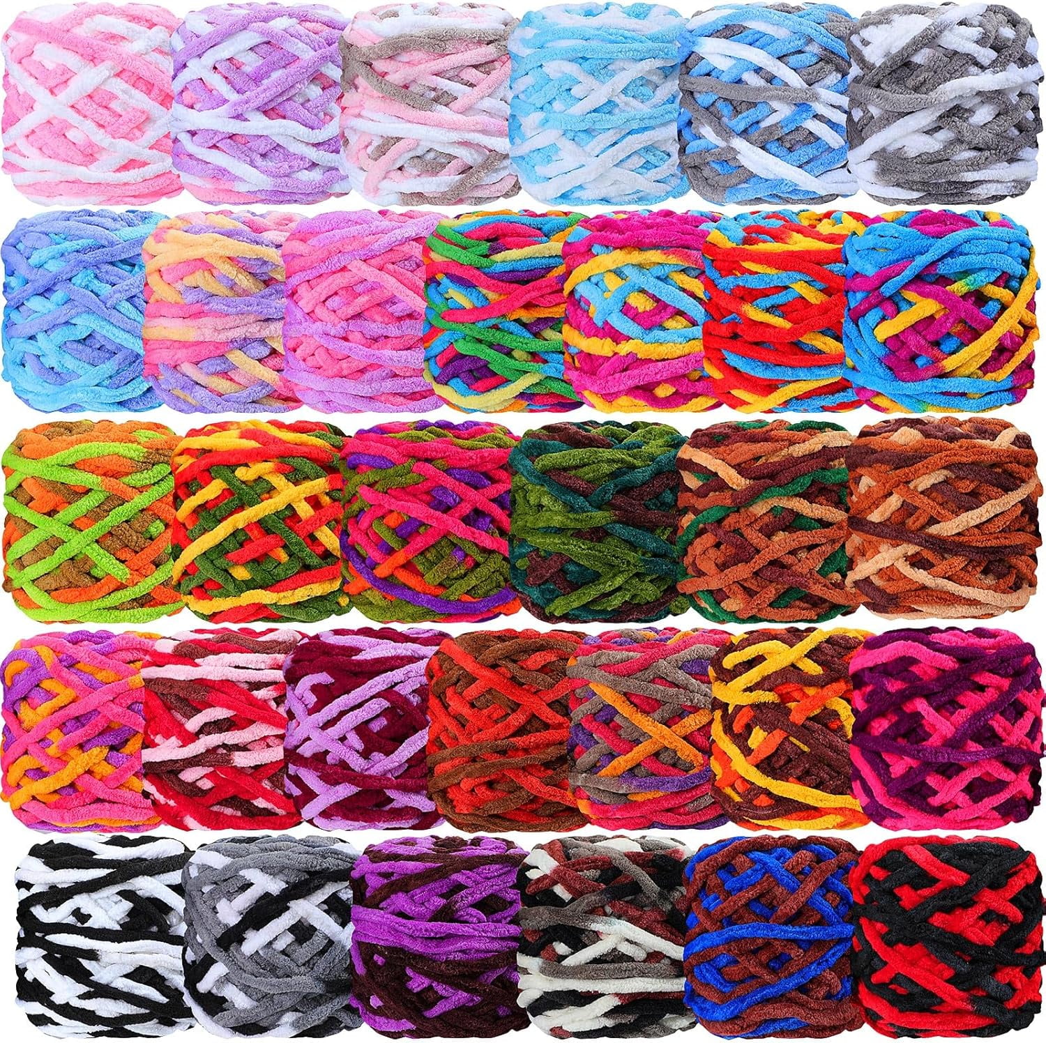 BZPIZ Giant Chunky Yarn for Crocheting Super Bulky Large Soft Fluffy ...
