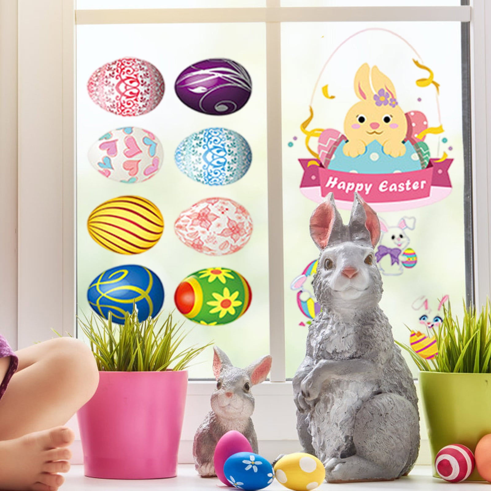 BZPIZ Flash Deals Decals for Furniture Cute Easter Holiday Stickers Rub ...