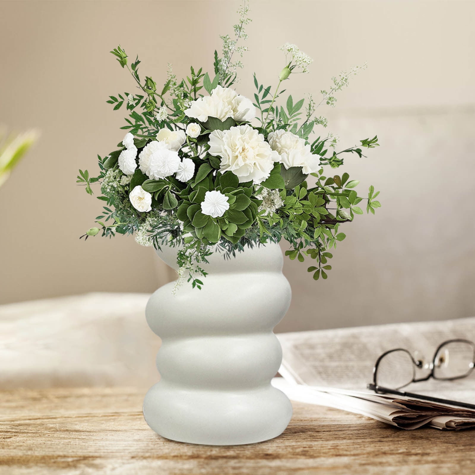 BZPIZ Flower Vase Composite Plastic Flower Vase Decorative,Unbreakable ...