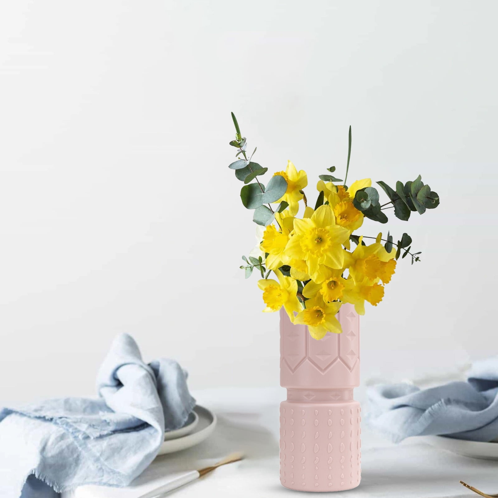 BZPIZ Flower Vase Composite Plastic Flower Vase Farmhouse Decor, Home ...