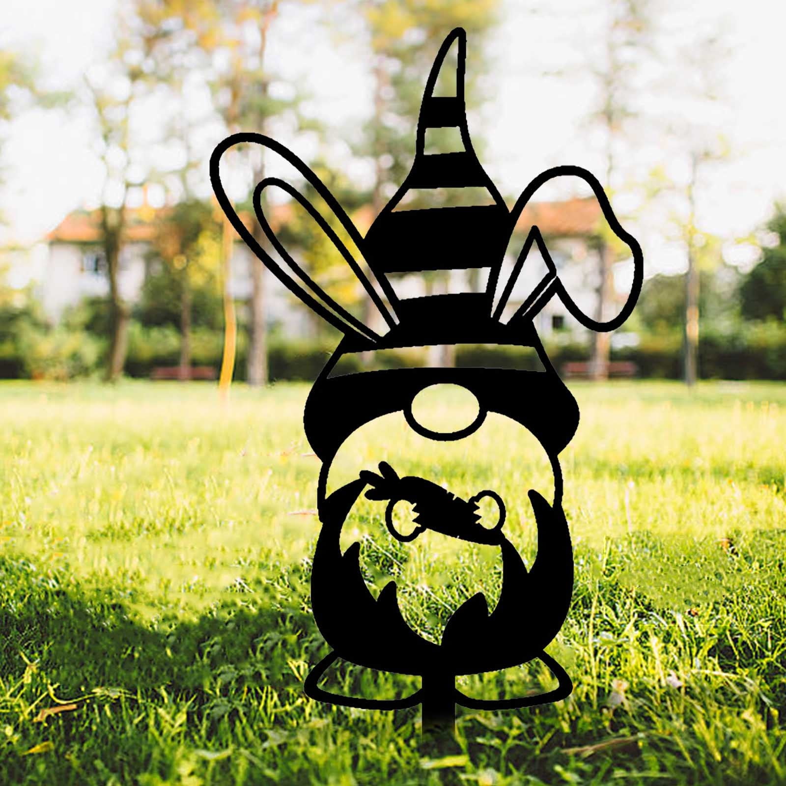 BZPIZ Garden Decorations Flash Deals Metal Bunny Garden Decor Powder ...