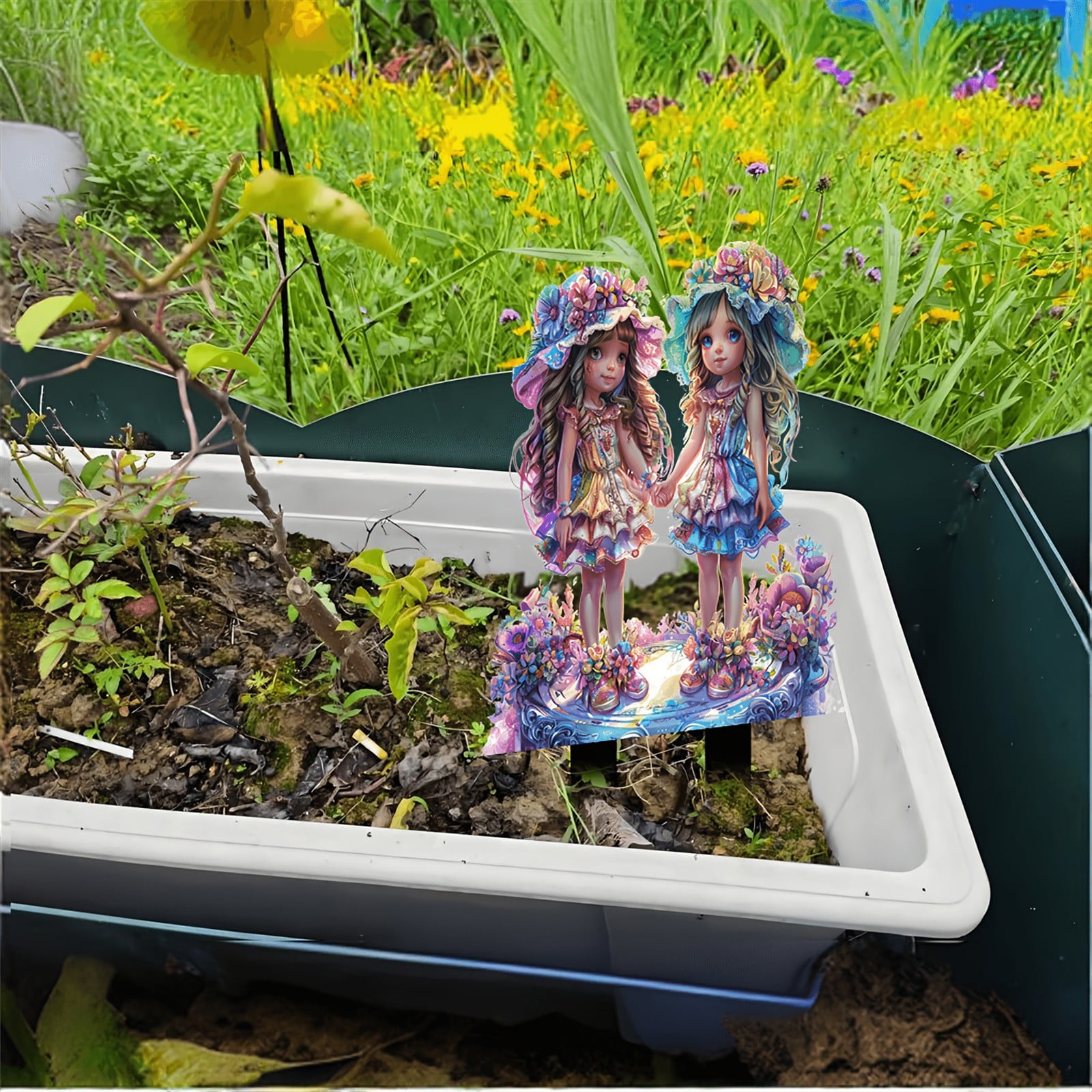 BZPIZ Garden Decorations Savings Flower Fairy Pot Decoration Angel Wing ...