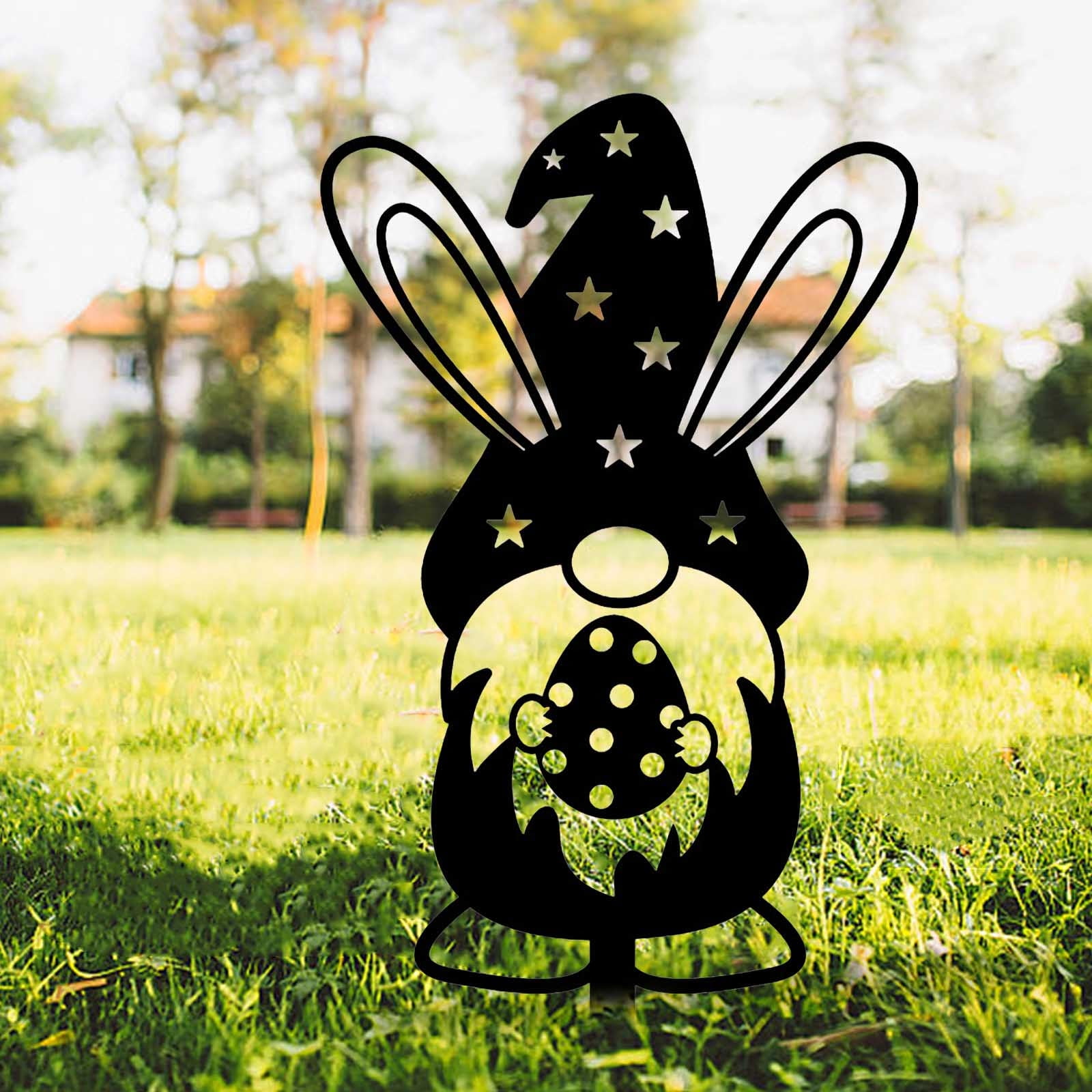 BZPIZ Garden Decorations Under $10 Rabbit Yard Decor Black Rabbit Decor ...