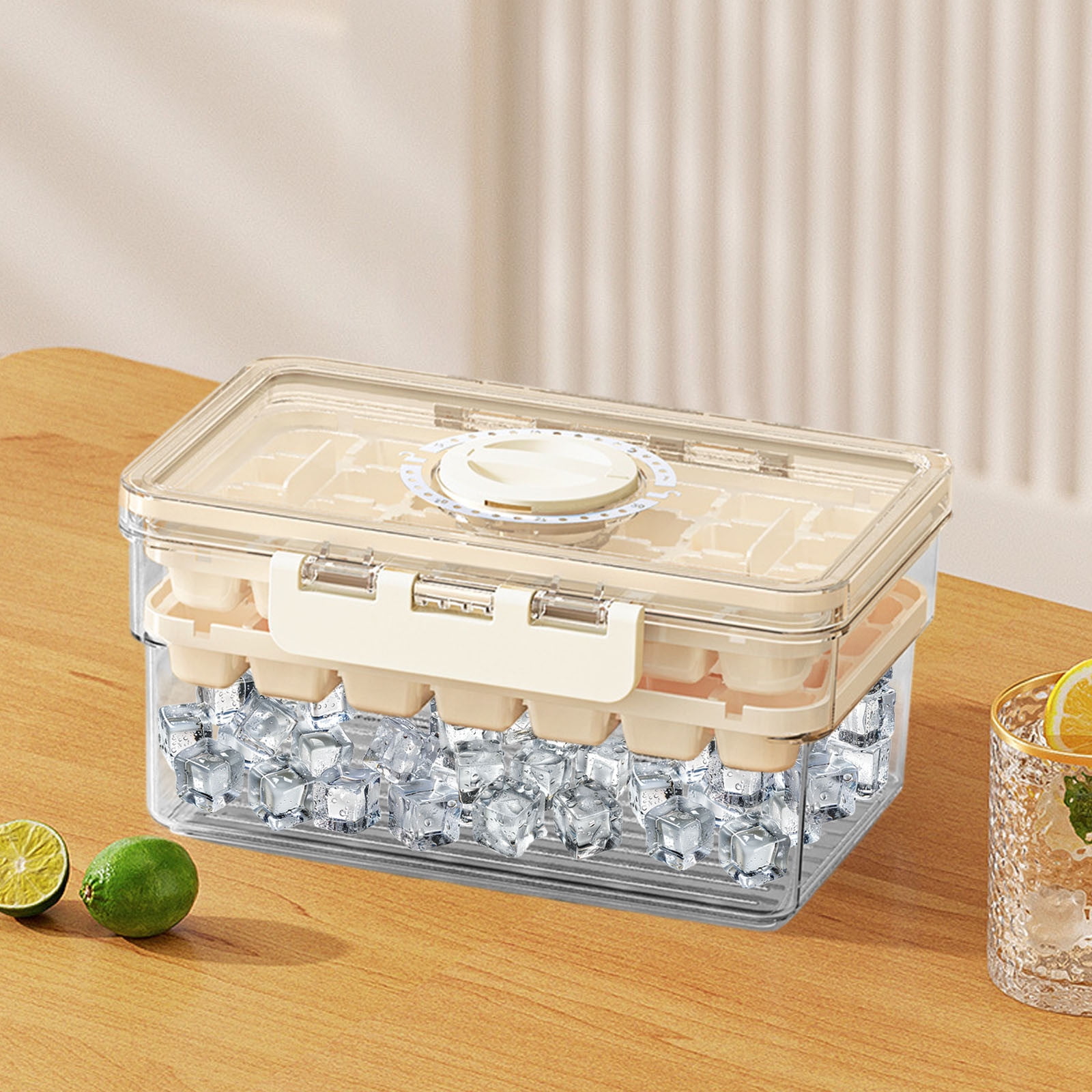 BZPIZ Kitchen Under $5 Ice Cube Tray with Lid Durable Stackable Ice ...