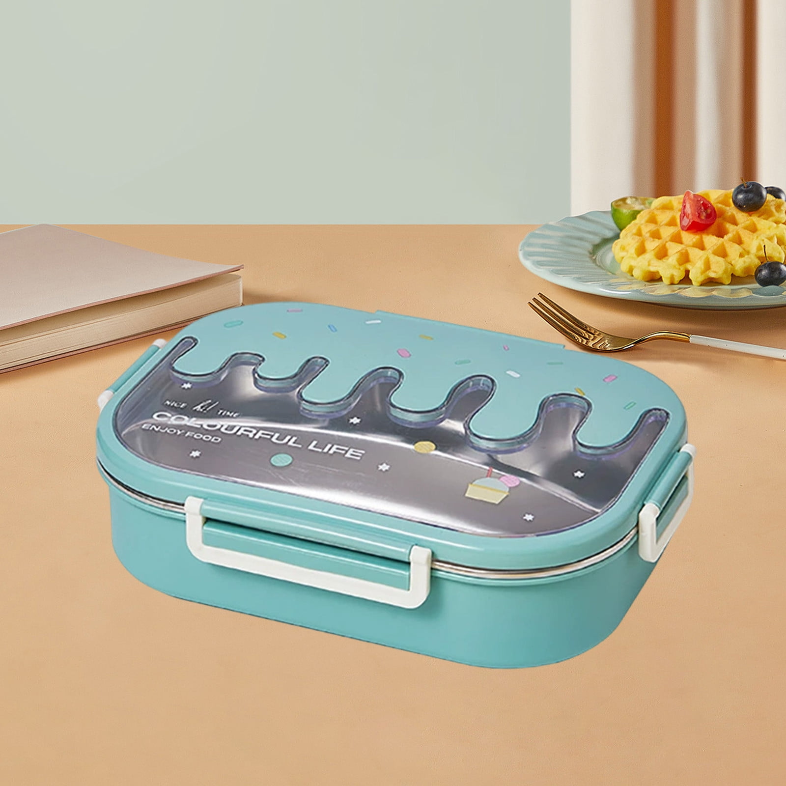 BZPIZ Kitchen Deals Stainless Steel Bento Box Leak-Proof,3 Compartments ...