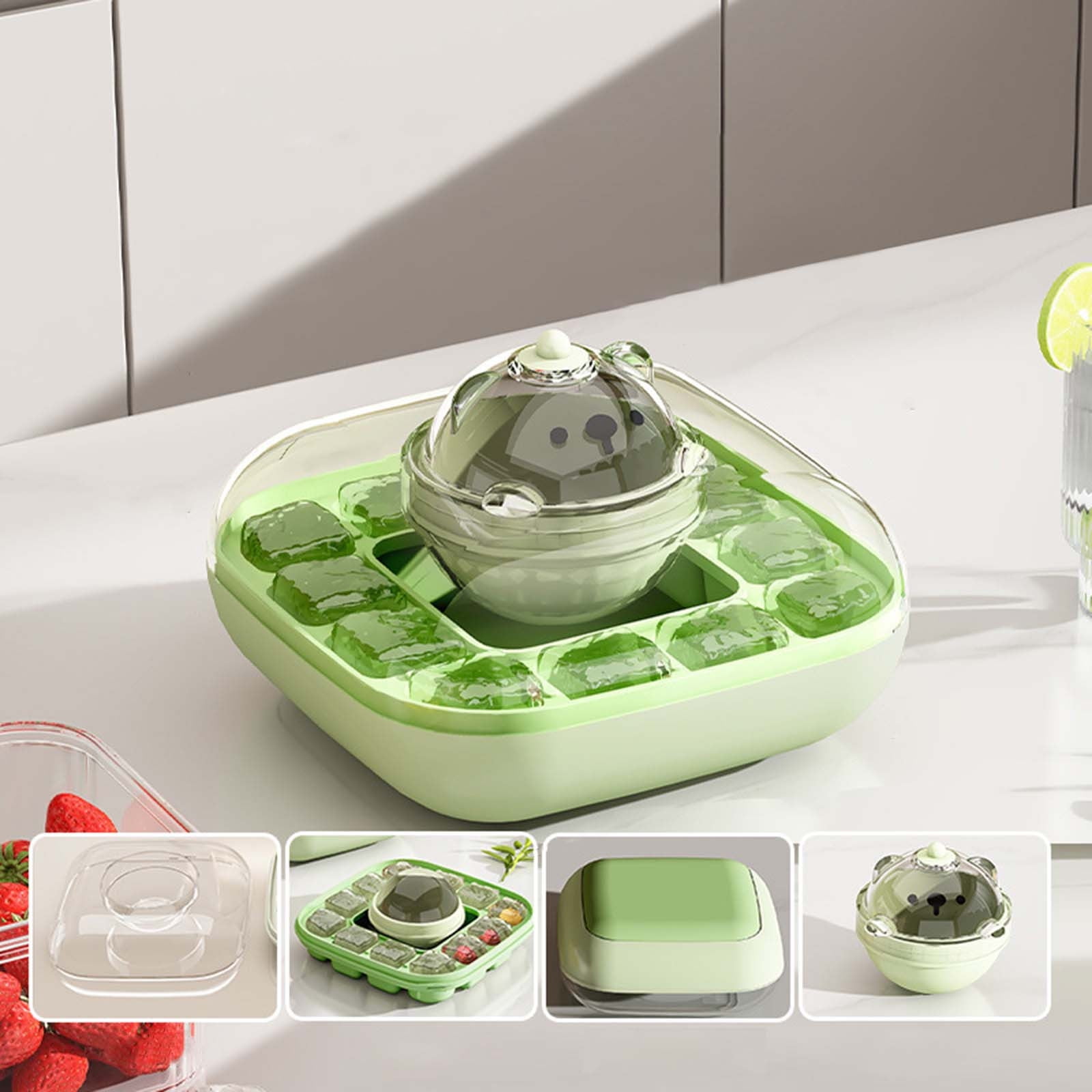 BZPIZ Kitchen Under $5 Ice Cube Tray Pack Silicone Plastic Ice Cubes ...