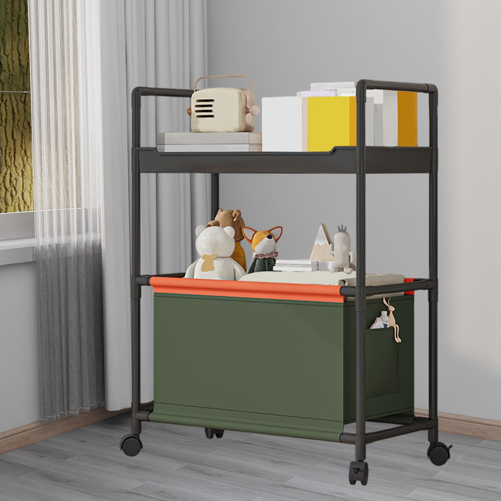 BZPIZ Racks, Shelves & Drawers Tall Narrow Shelving Unit with Wheels ...