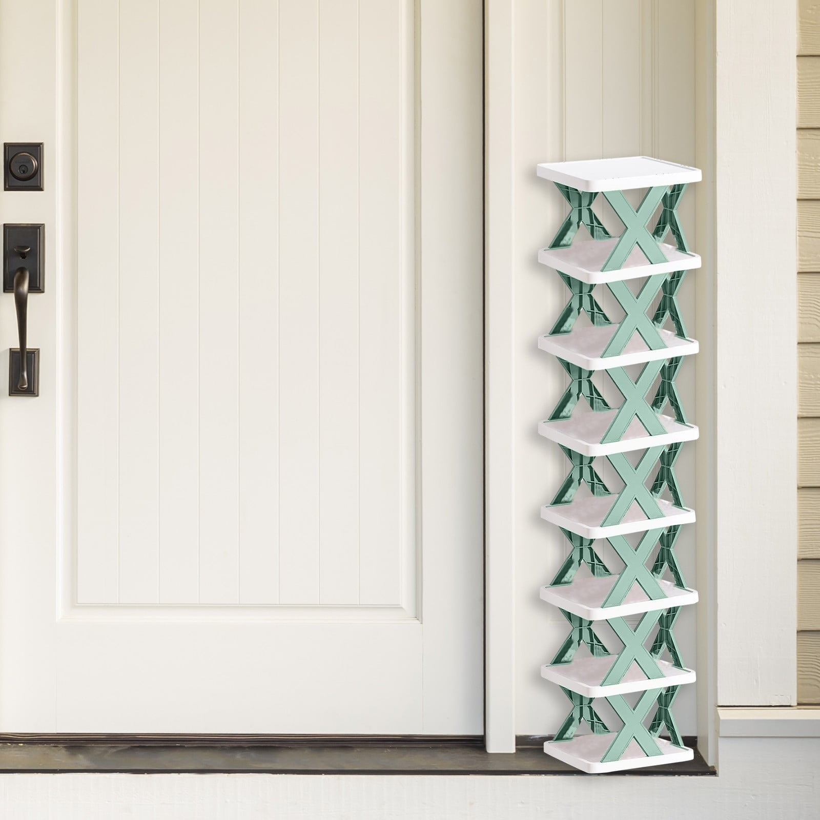 BZPIZ Snack Cart Tall Narrow Shelving Unit with Wheels and Anti-Slip ...