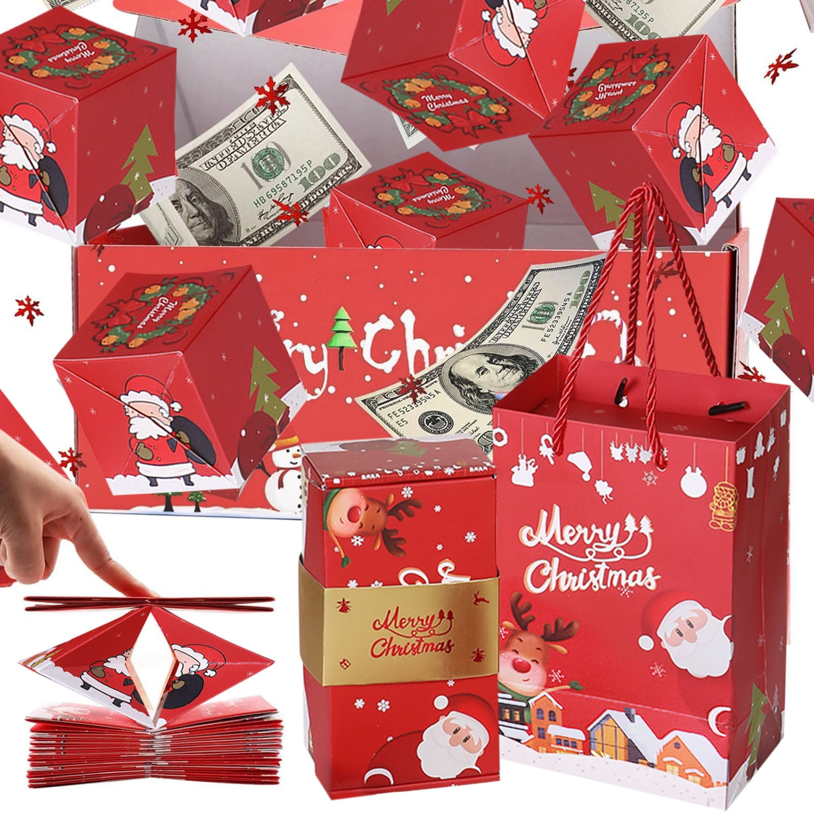 BZPIZ Surprise Gift Box Explosion,Unique Folding Bouncing Red Envelope ...
