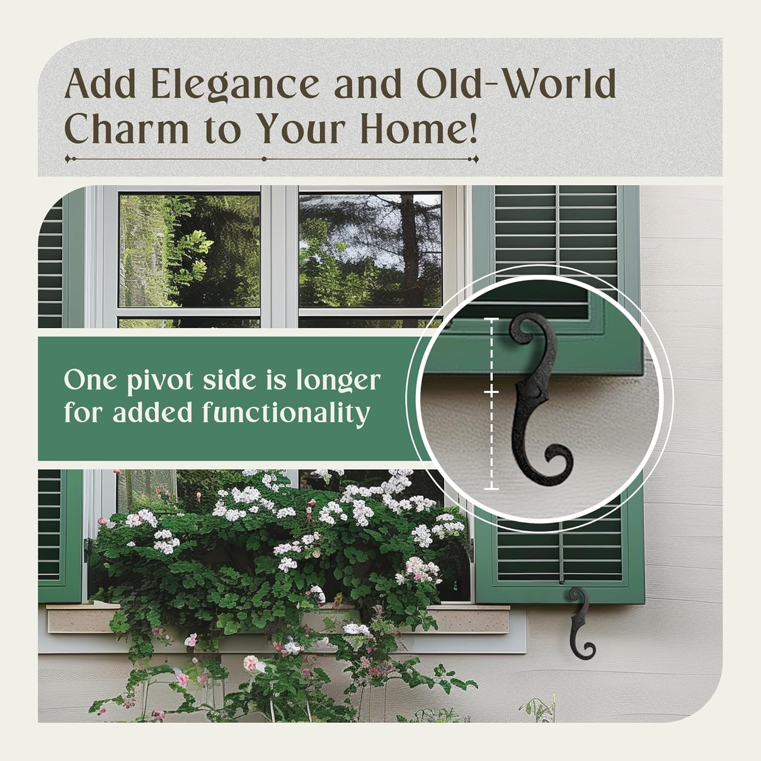 BZPIZ Window Hardware Shutter Pins Black Cast Aluminum S Shaped Shutter ...