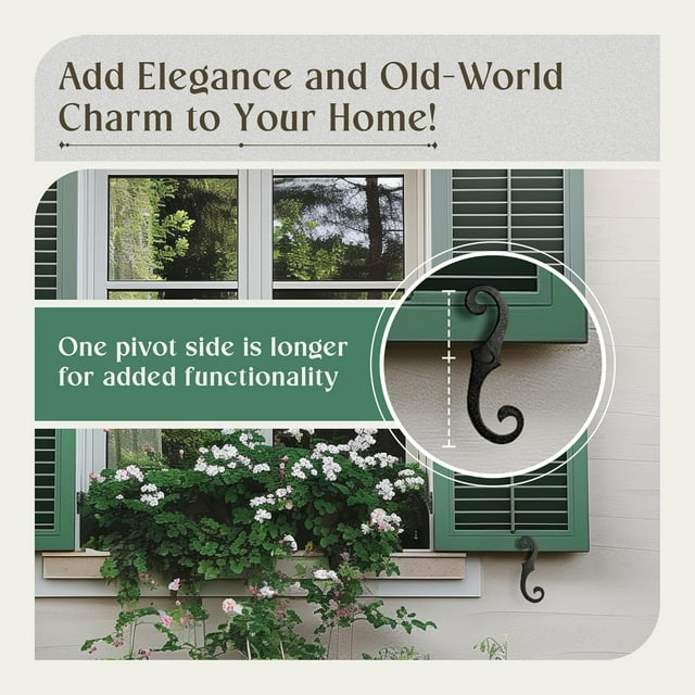 BZPIZ Window Hardware Shutter Pins Decorative S Style Shutter Dogs ...