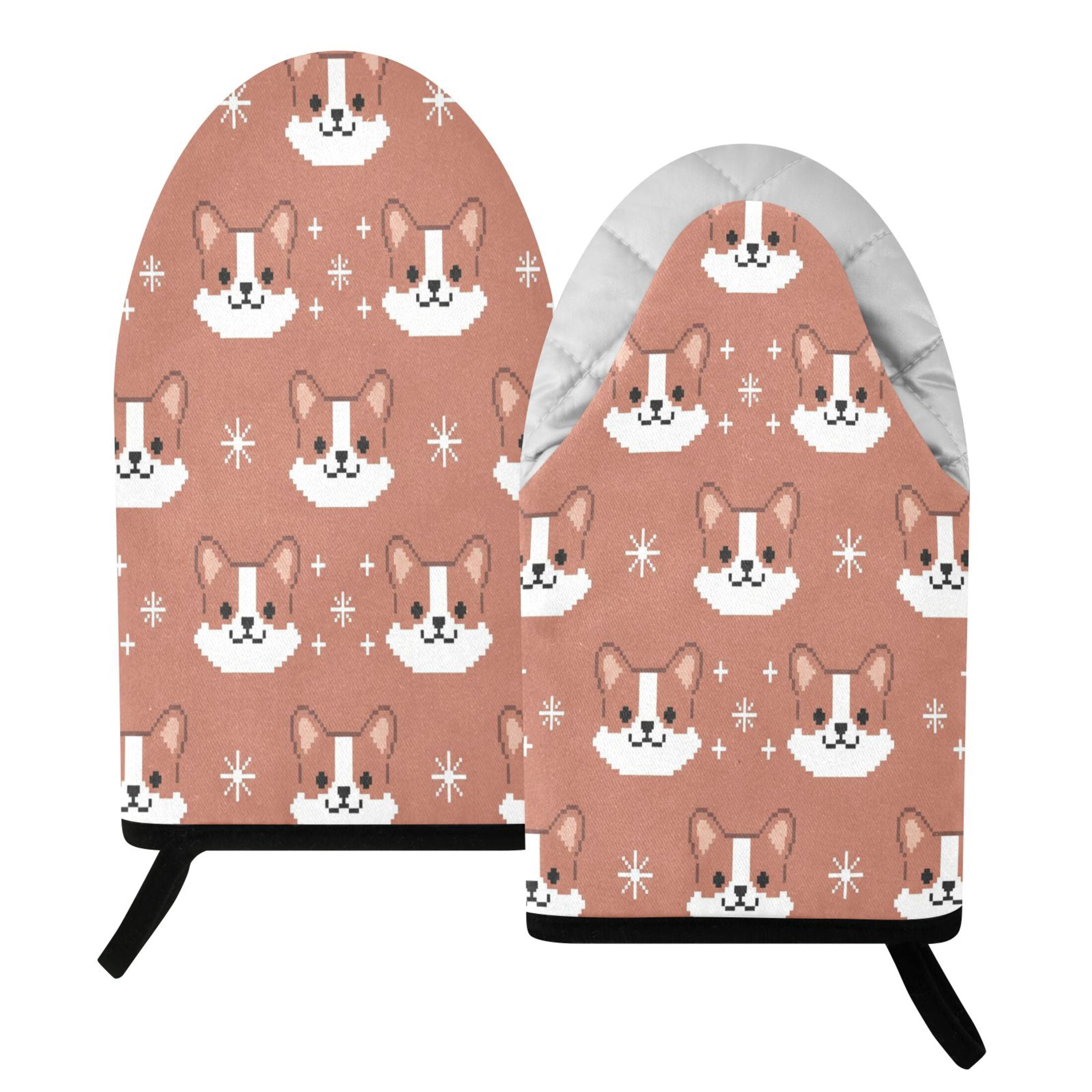 BZSMCE 2 Pack Animal Dog with Snowflakes Print Heat Resistant Cotton ...