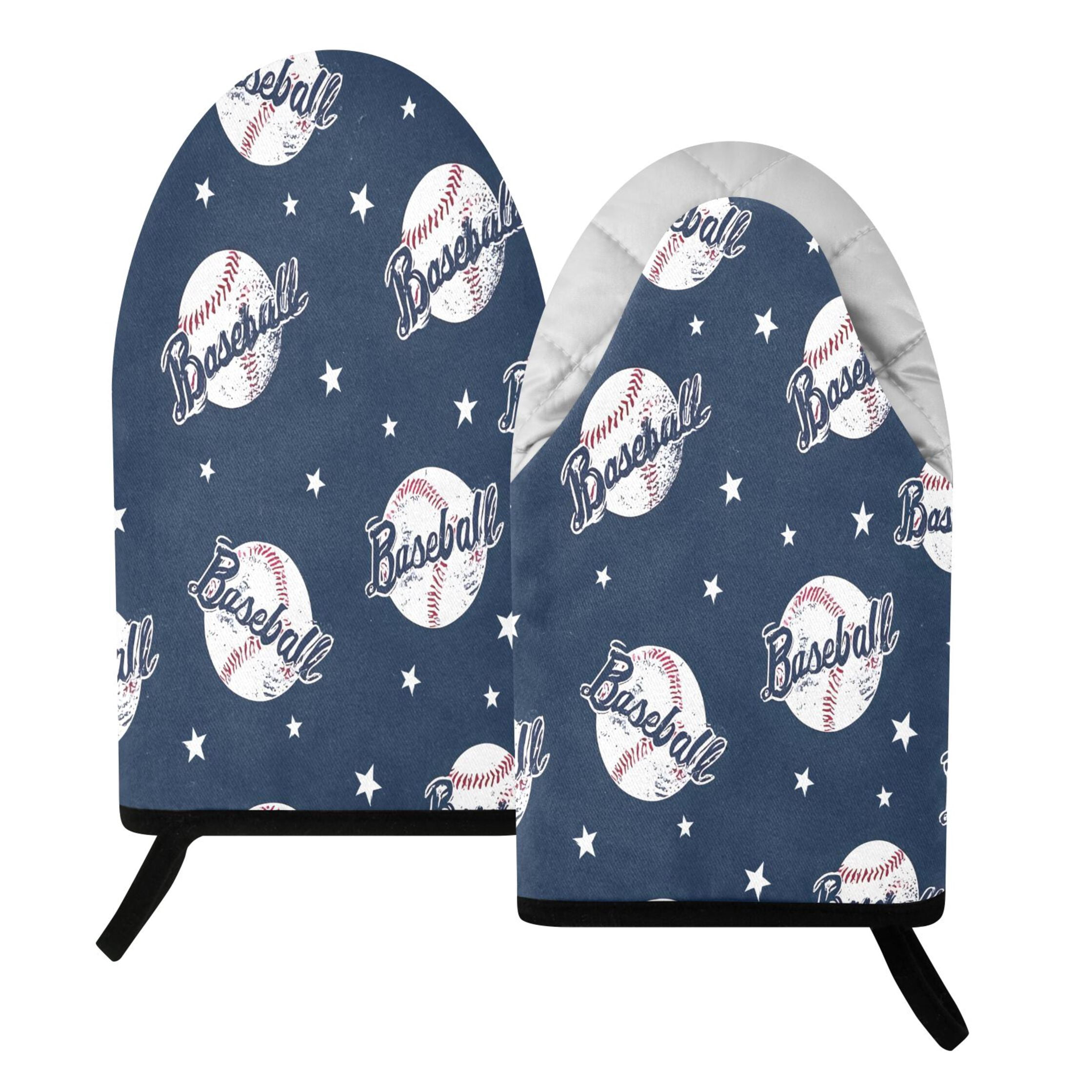 BZSMCE 2 Pack Baseball Star Pattern Print Heat Resistant Cotton Oven ...