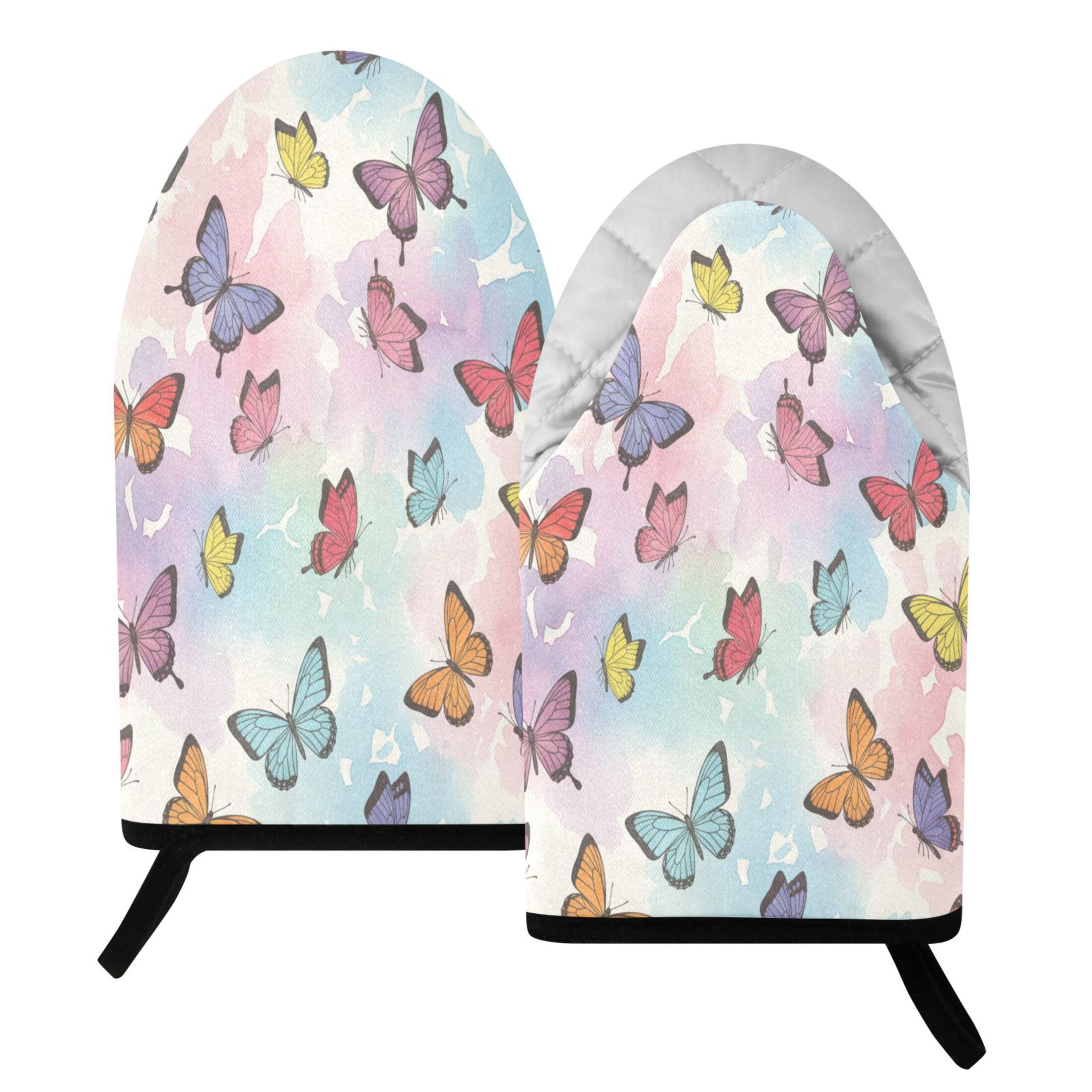 BZSMCE 2 Pack Butterflies Colorful Butterfly Print Heat Resistant ...