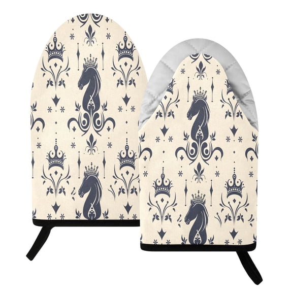 BZSMCE 2 Pack Chess Horse Crown Pattern Print Heat Resistant Cotton ...