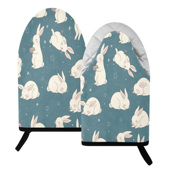 BZSMCE 2 Pack Cute Bunny Rabbit Star Easter Print Heat Resistant Cotton ...