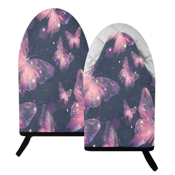 BZSMCE 2 Pack Pink Starry Sky Butterfly Pattern Print Heat Resistant ...