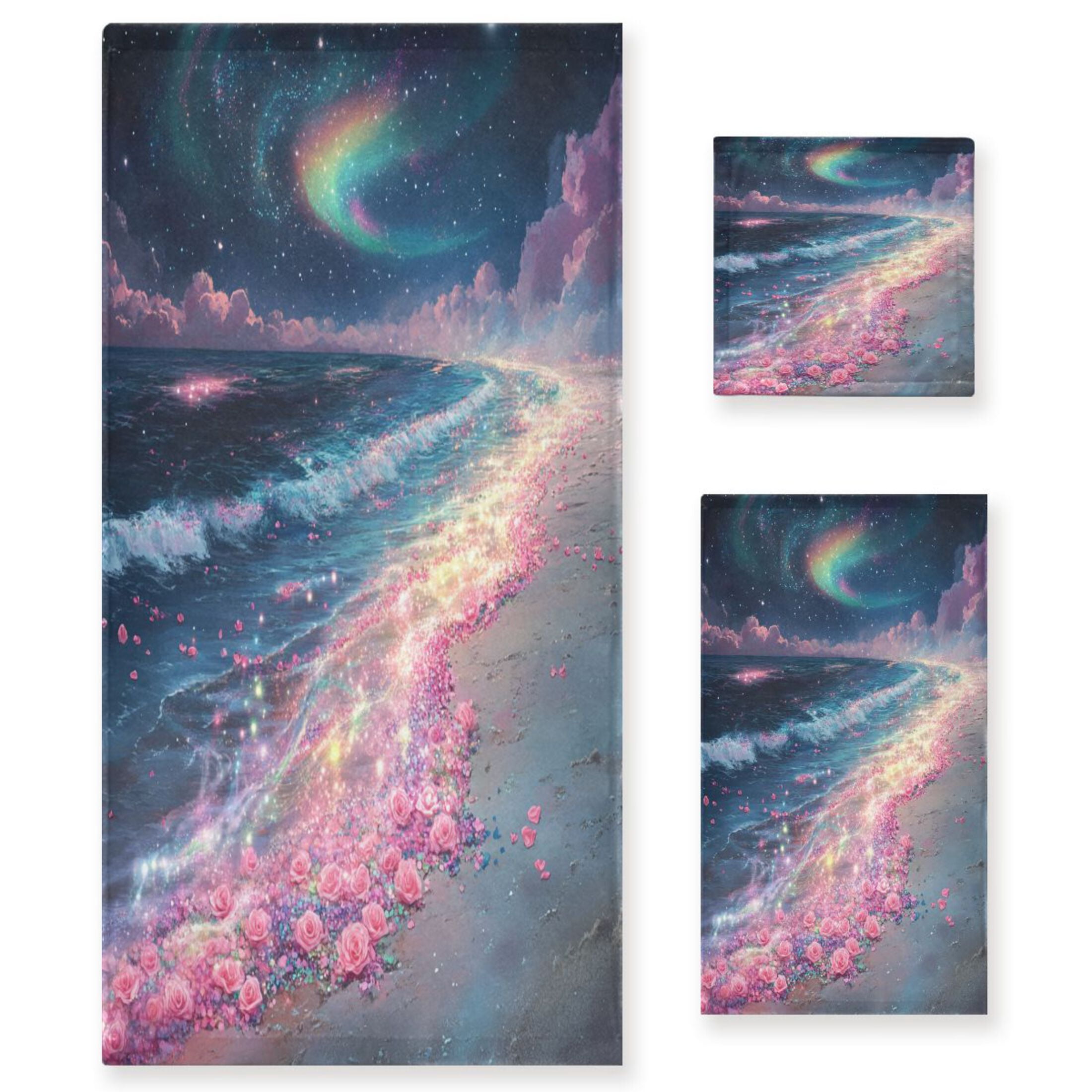 BZSMCE 3piece Bath Towel Sets Hand Bath Towels Fashion Celestial Beach ...