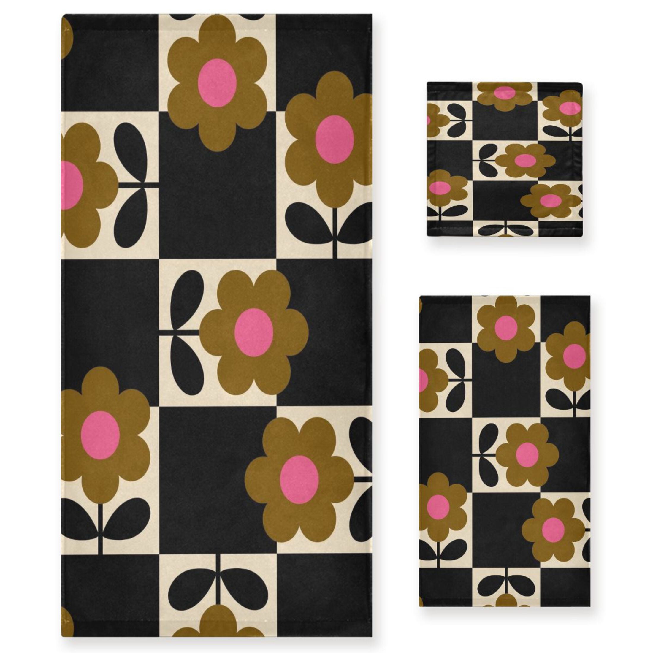 BZSMCE 3piece Bath Towel Sets Hand Bath Towels Fashion Retro Floral ...