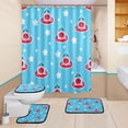 BZSMCE 4PCS Shower Curtain Set Bathroom Decorative Set-Cartoon Shark ...