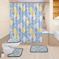 BZSMCE 4PCS Shower Curtain Set Bathroom Decorative Set-Yellow Rose ...