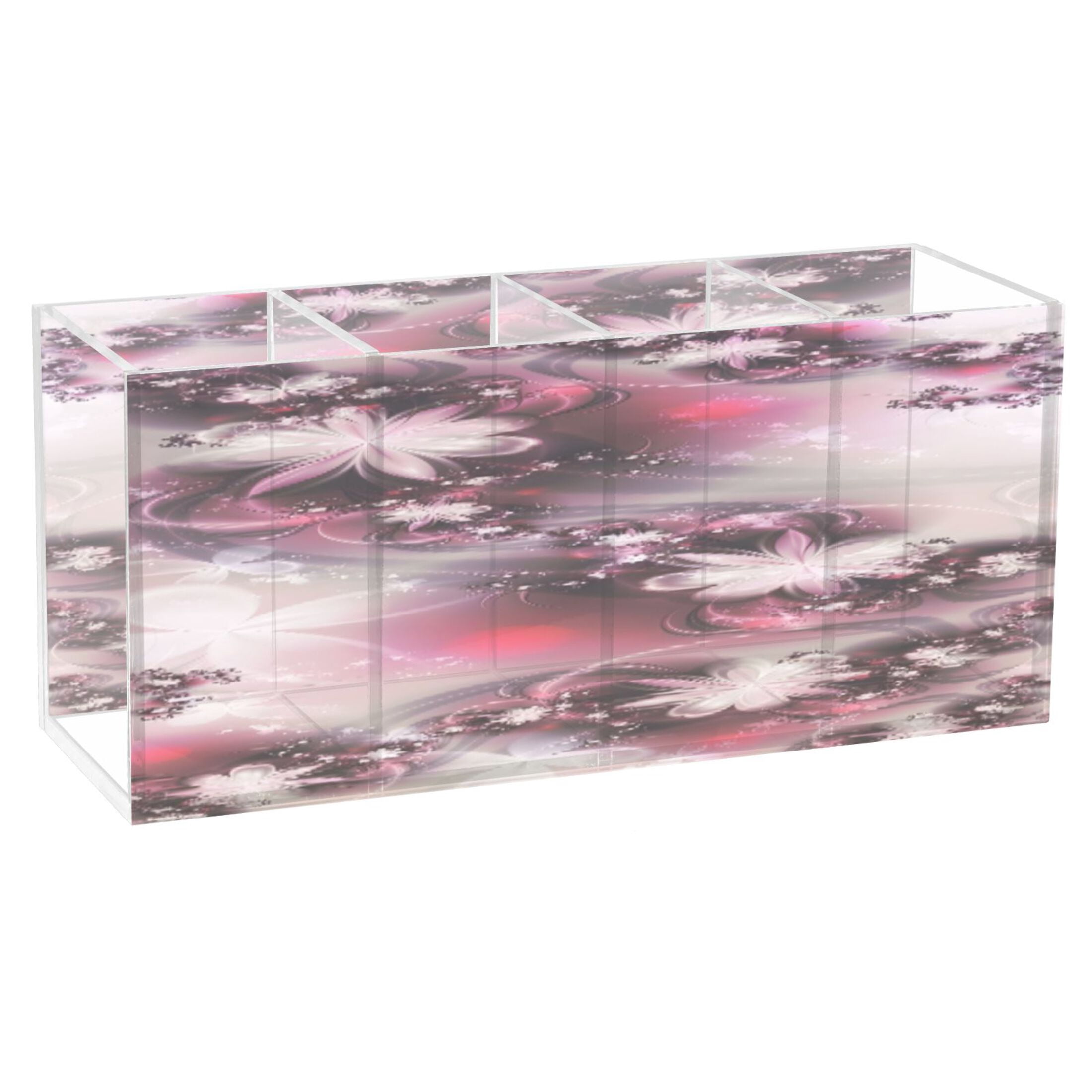 BZSMCE Acrylic 4 Compartments Pencil Holder Organizer Makeup Brush ...