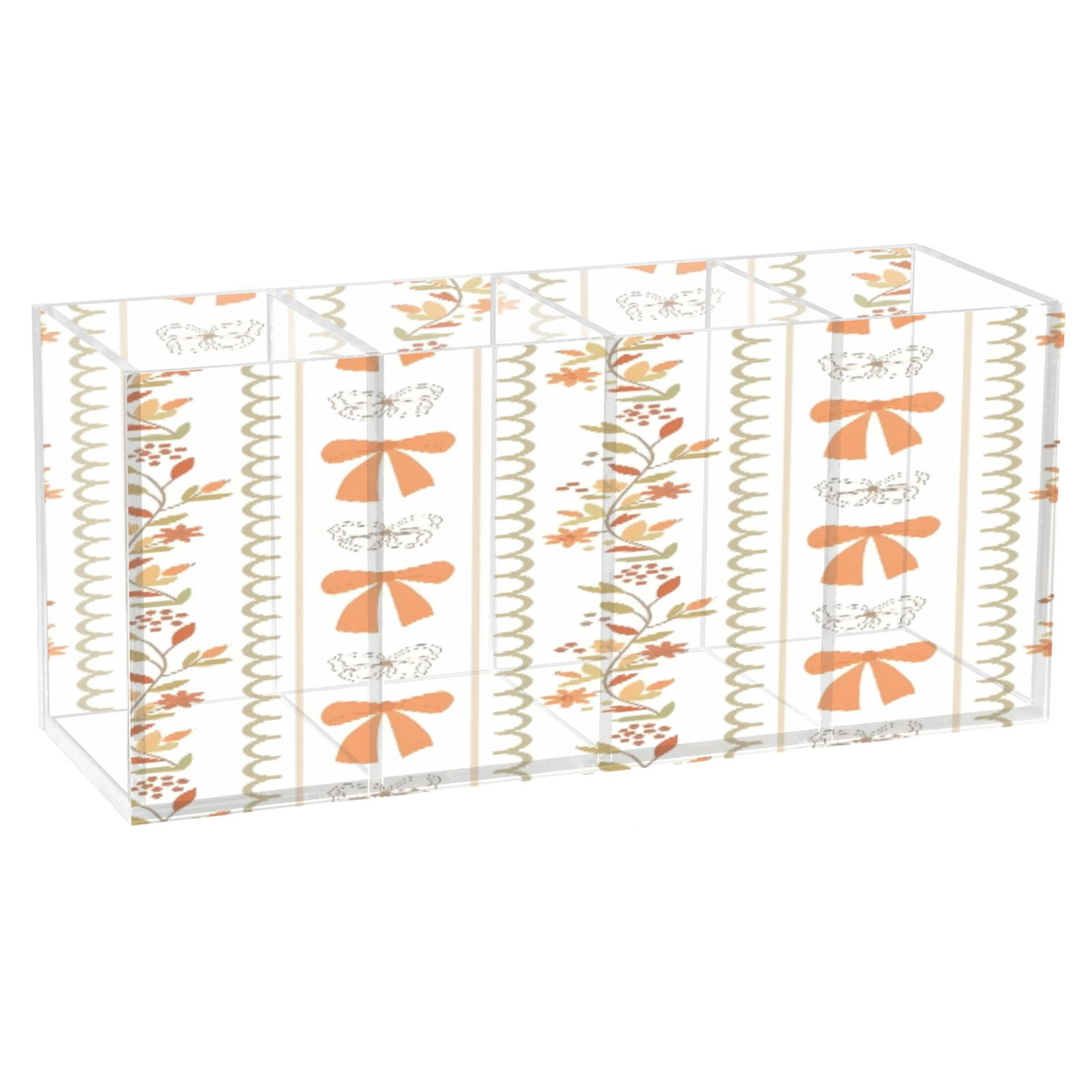BZSMCE Acrylic 4 Compartments Pencil Holder Organizer Makeup Brush ...