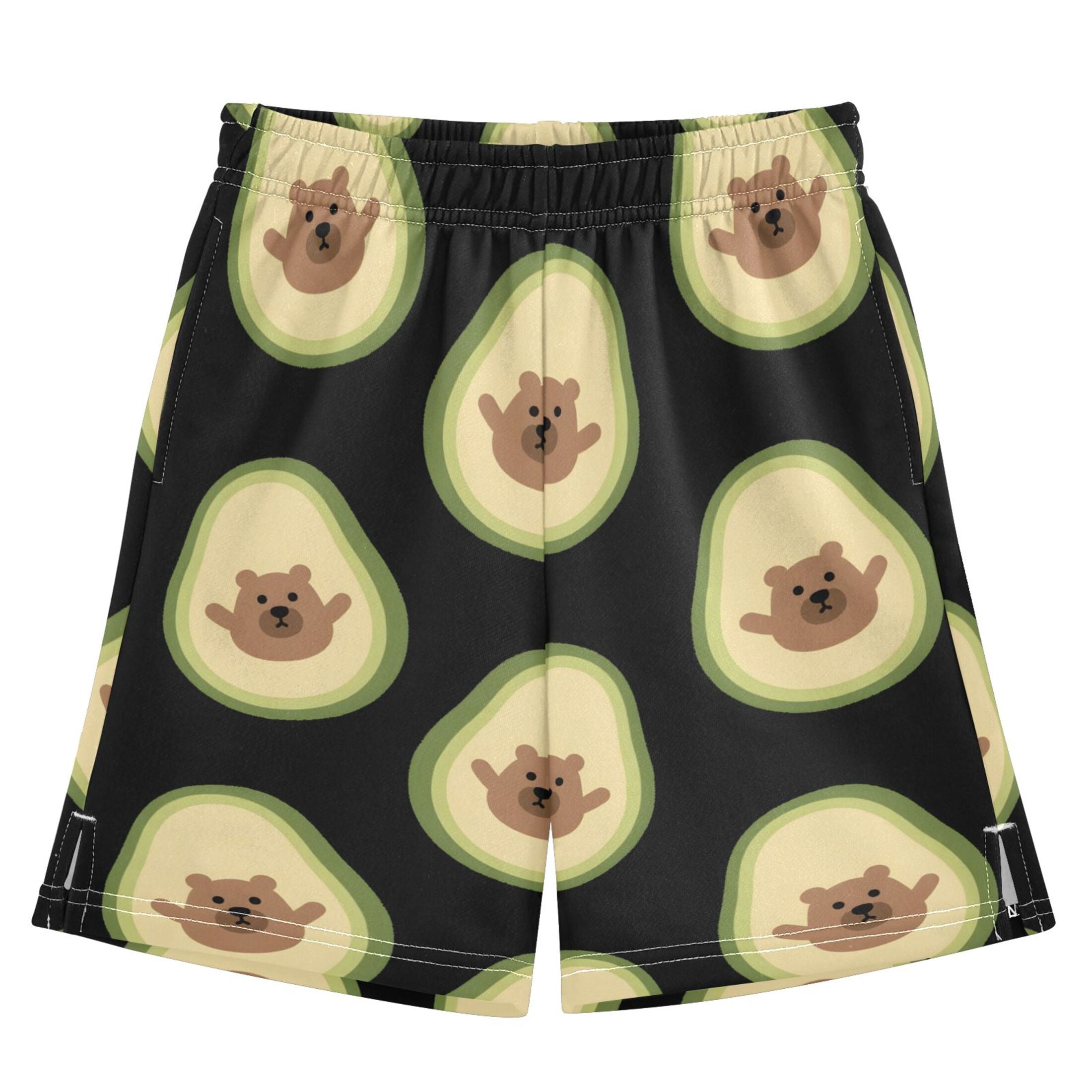 BZSMCE Adjustable Drawstring Casual Shorts With Avocado Capybara ...